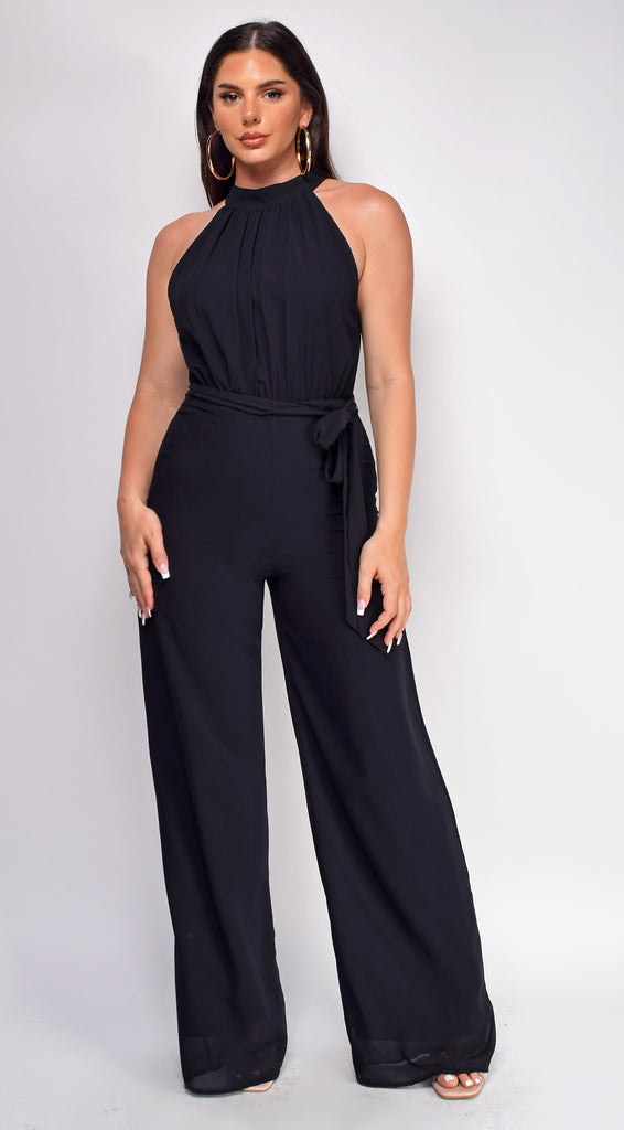 Elowen Black High Neck Jumpsuit – Emprada